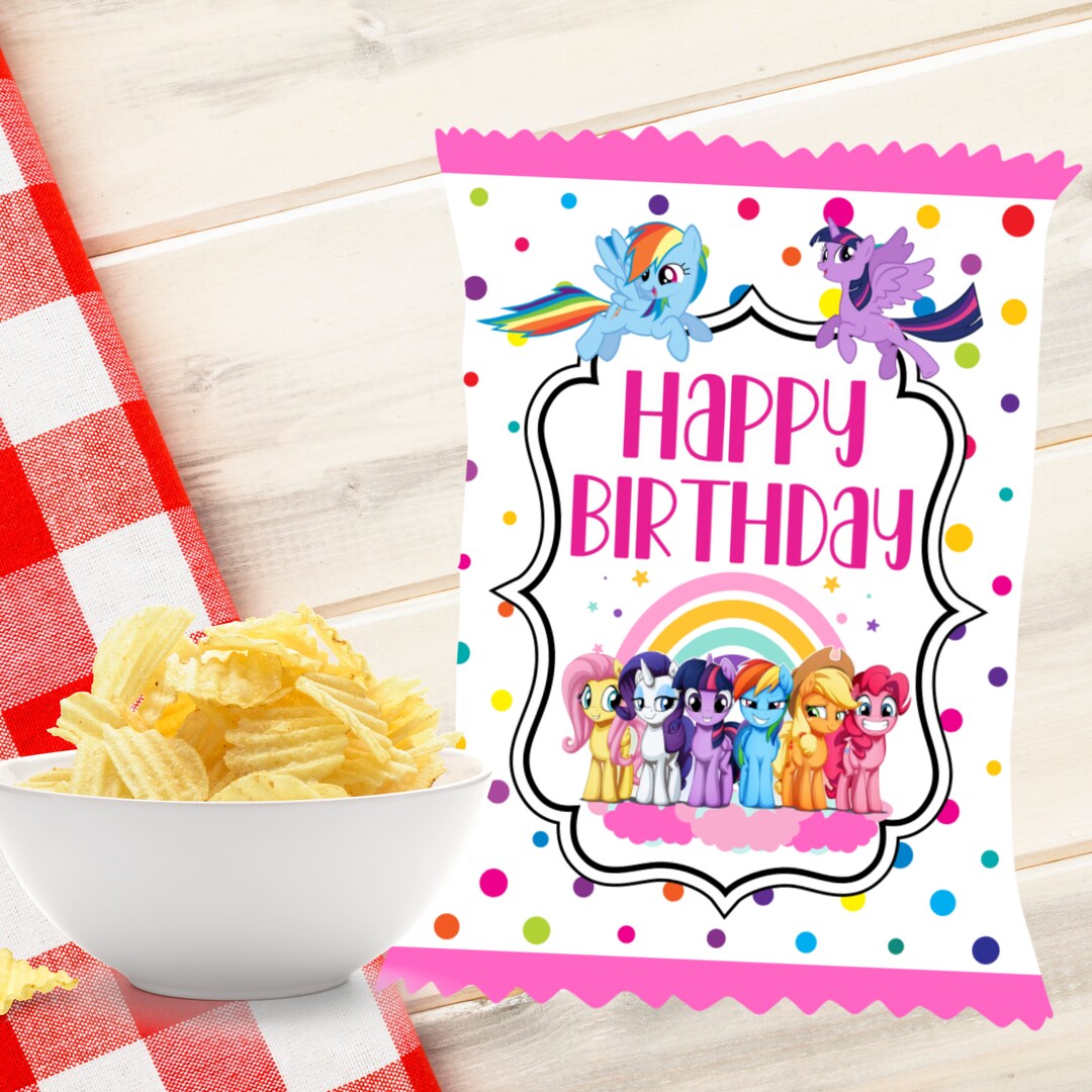 My Little Pony Chip Bag, Instant Download, Chips Bag Template, Unicorn ...