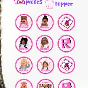 Roblox Cupcake Toppers, Roblox Birthday Topper, Instant Download ...