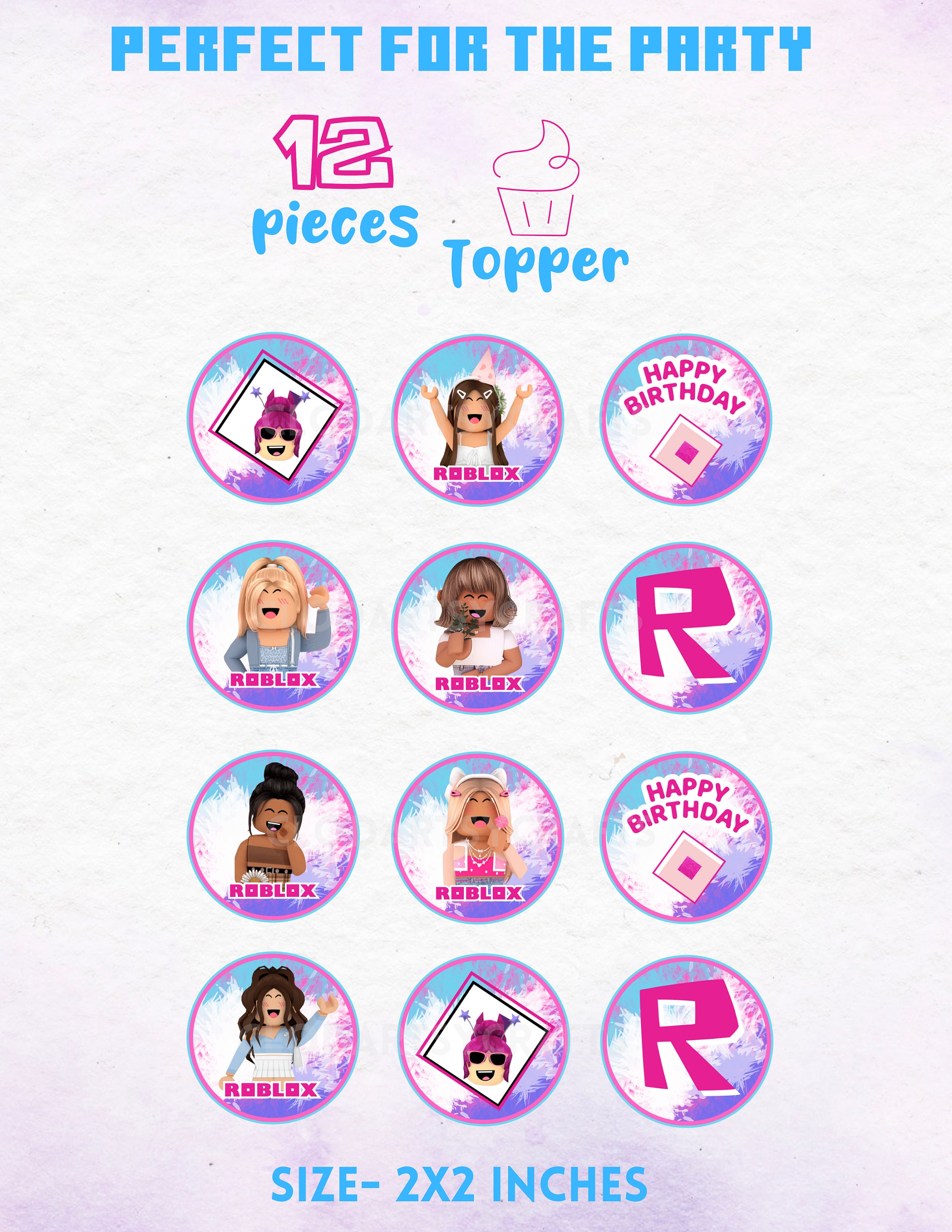 Roblox Cupcake Toppers: 2x2 Inch Printable (digital File) - Etsy