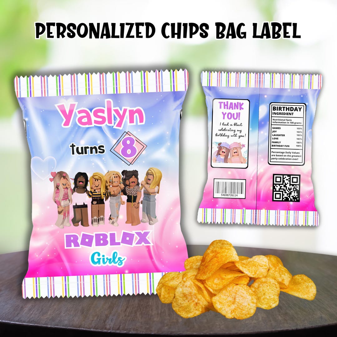 Roblox Chips Bag Label, Customized, Roblox Party Labels, Printable ...