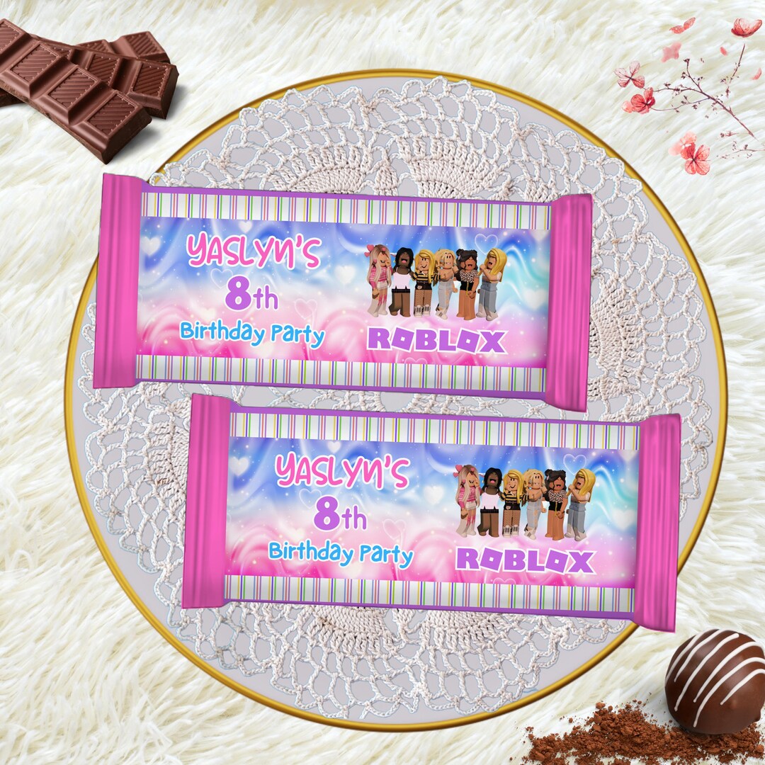 Pink Roblox Chocolate Wrappers, Free Customize, Printable File, Digital ...