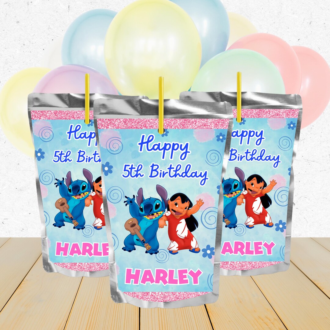Custom Lilo and Stitch Juice Pouch Labels: Printable Party Favors ...