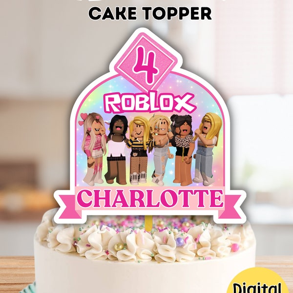 Roblox Girl Cake Topper Digital - Etsy