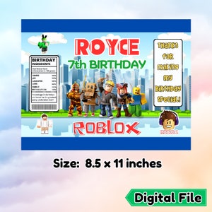 Roblox Chip Bag, Customized, Roblox Chip Bag Template, Roblox Party ...