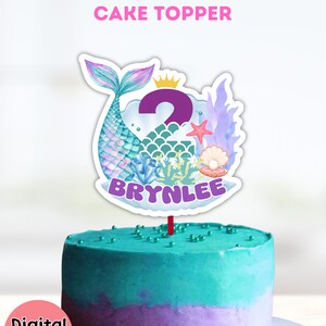 Mermaid Cake Topper, Mermaid Tail Topper, Mermaid Topper, Customized ...