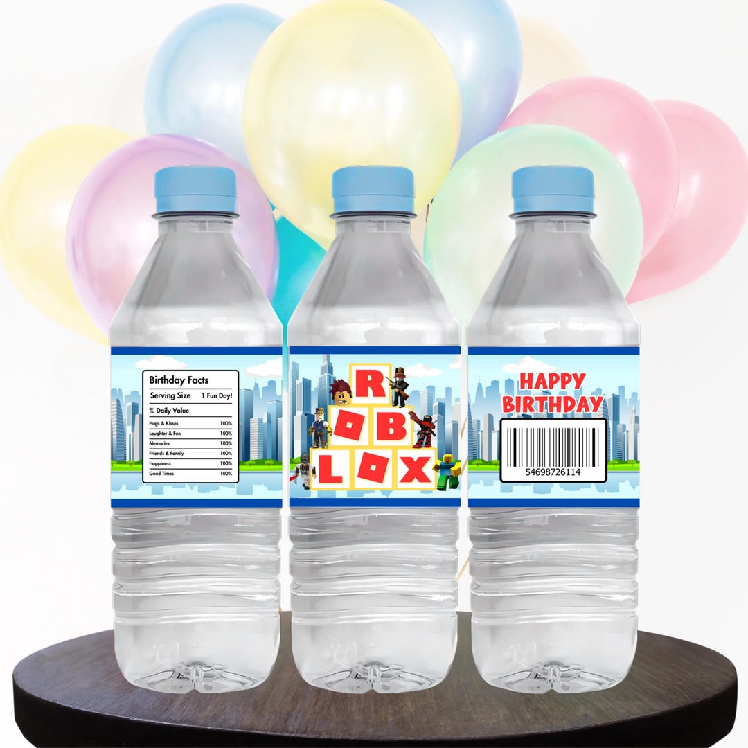 Roblox Water Bottle Label: 16oz Printable Party Favor, Instant Download ...