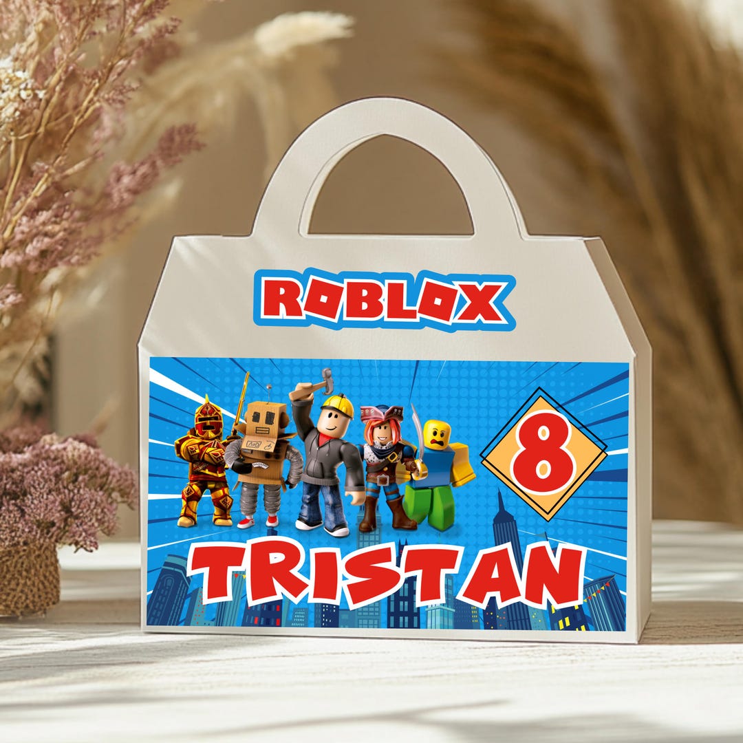 Roblox Gable Box Label, Customized, Party Box Label, Digital File ...