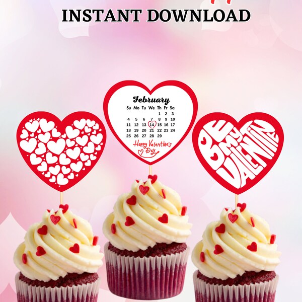 Heart Cupcake Topper - Etsy