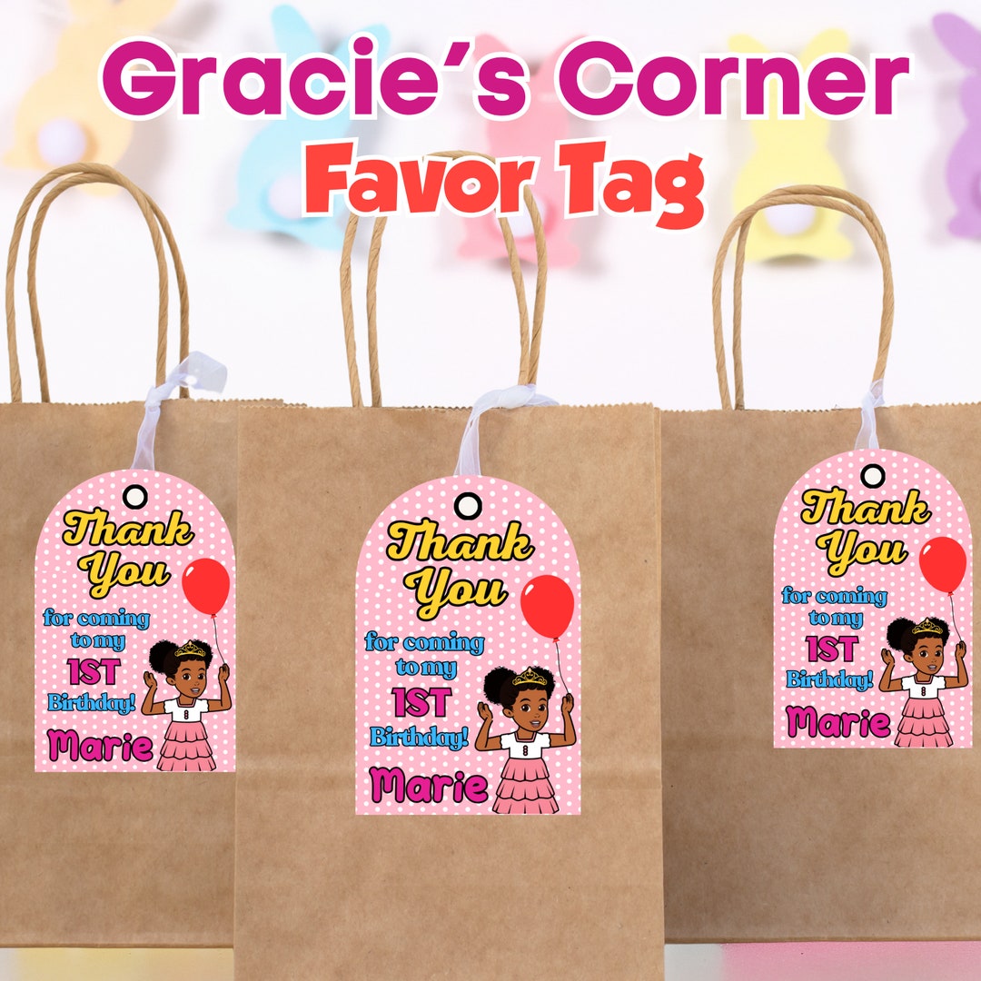 Gracie Corner Party Favors, Gracie Corner Favors, Kids Thank You Tag ...
