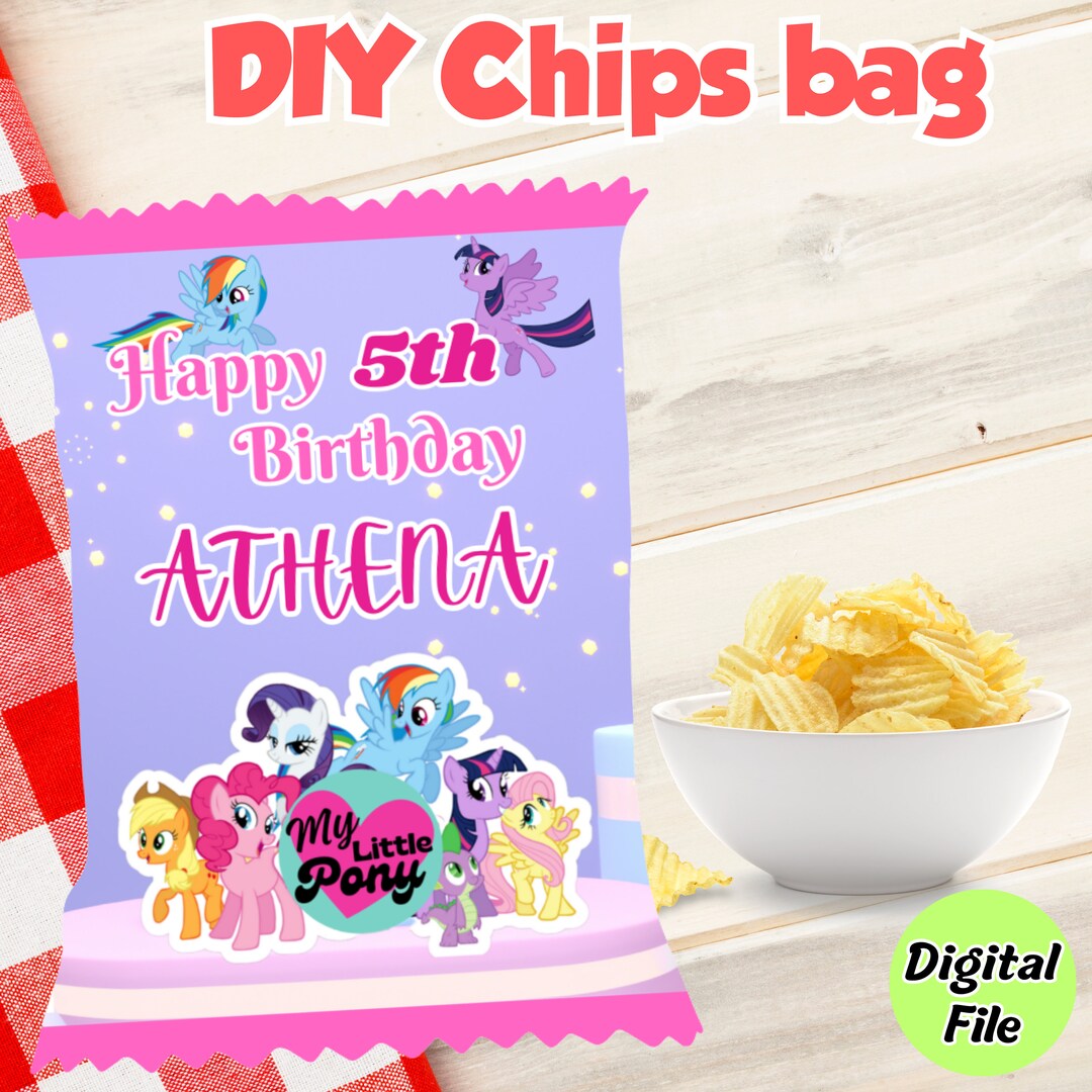 My Little Pony Chip Bag Chips Bag Template Little Pony Chip - Etsy