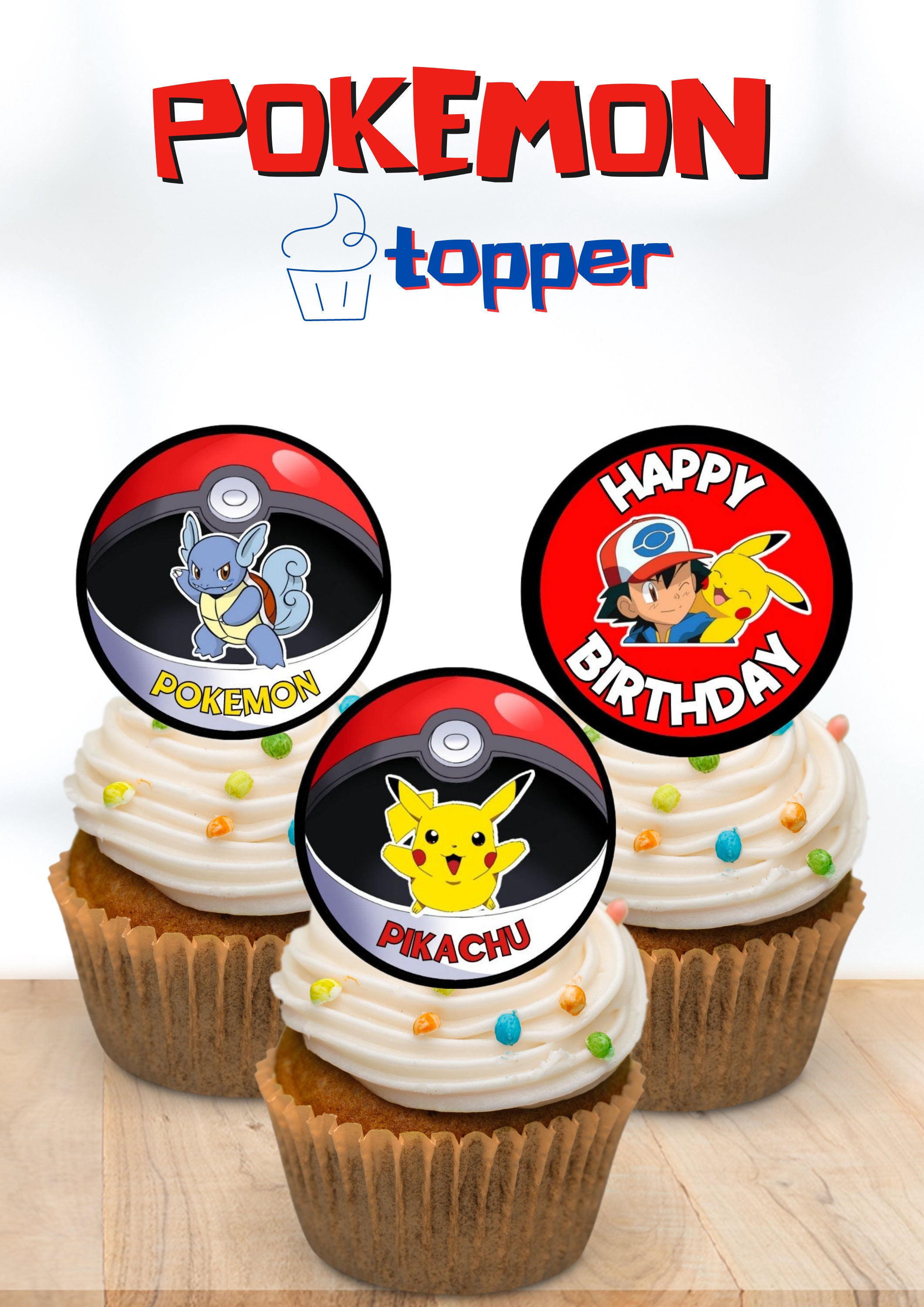 Pikachu Cupcake Toppers
