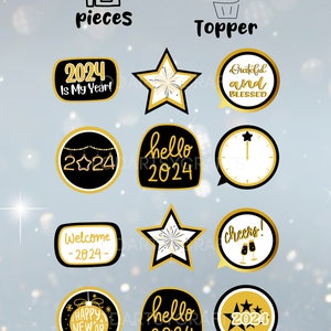 2024 Cupcake Toppers Happy New Year Cupcake Toppers Holiday - Etsy