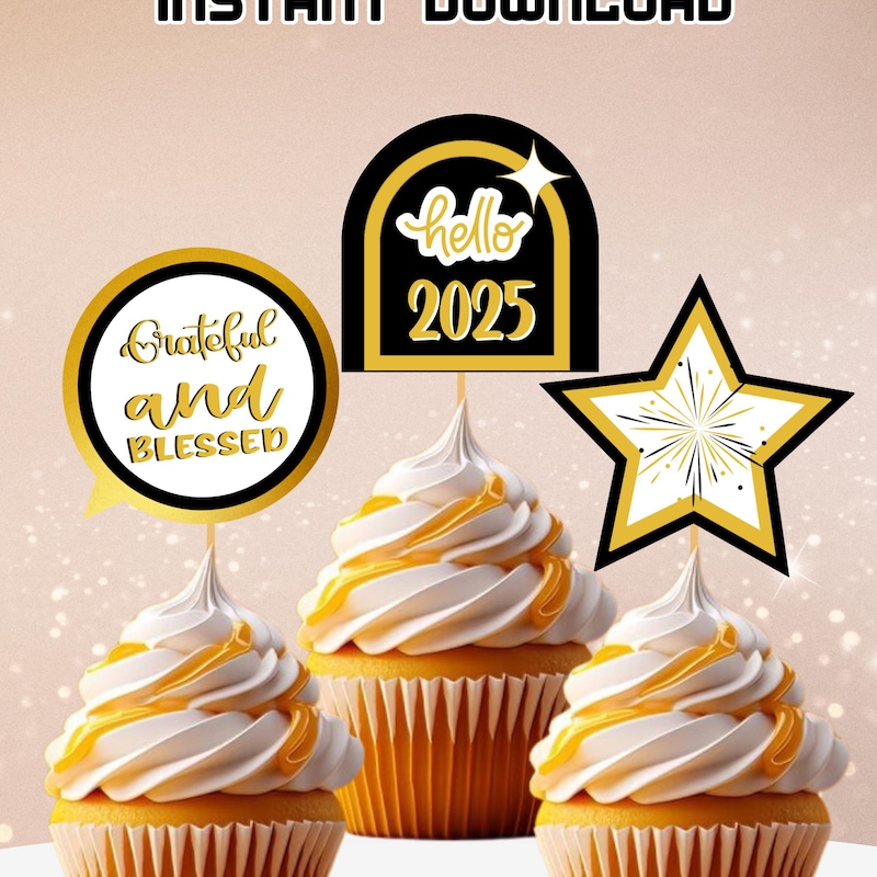 New Year Cake Topper - Etsy