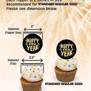 2024 Cupcake Toppers Happy New Year Cupcake Toppers Holiday - Etsy
