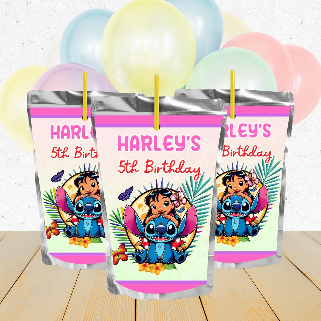 Lilo and Stitch, Juice Pouch Labels, Customized, Caprisun Labels ...