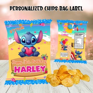 Stitch Chip Bag, Customized, Stitch and Lilo, Chips Bag Label ...