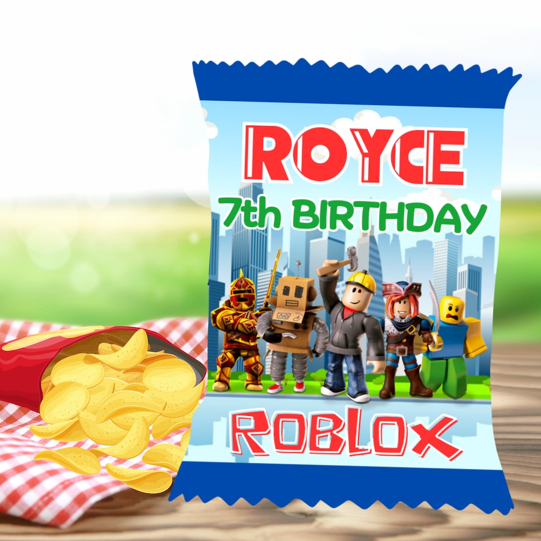 Roblox Chip Bag, Customized, Roblox Chip Bag Template, Roblox Party ...