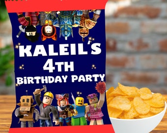 Roblox Chip Bag, Personalized, Roblox Chip Bag Template, Roblox Party ...