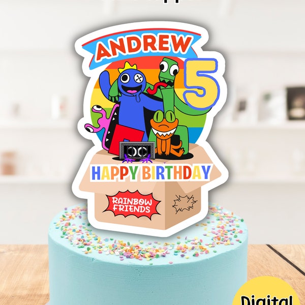 Rainbow Friends Cake Topper Printable - Etsy