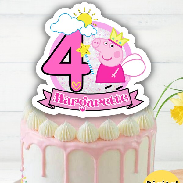 Peppa Pig Cake Topper - Etsy