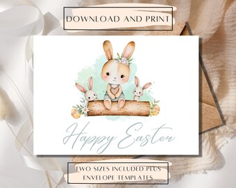 Printable Easter Card, Instant Download PDF, Happy Easter Printable ...