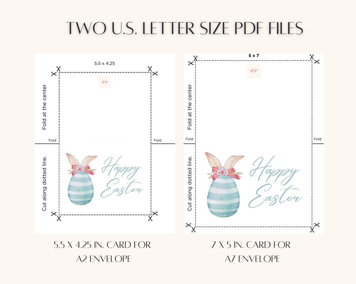 Printable Easter Card, Instant Download PDF, Happy Easter Printable ...