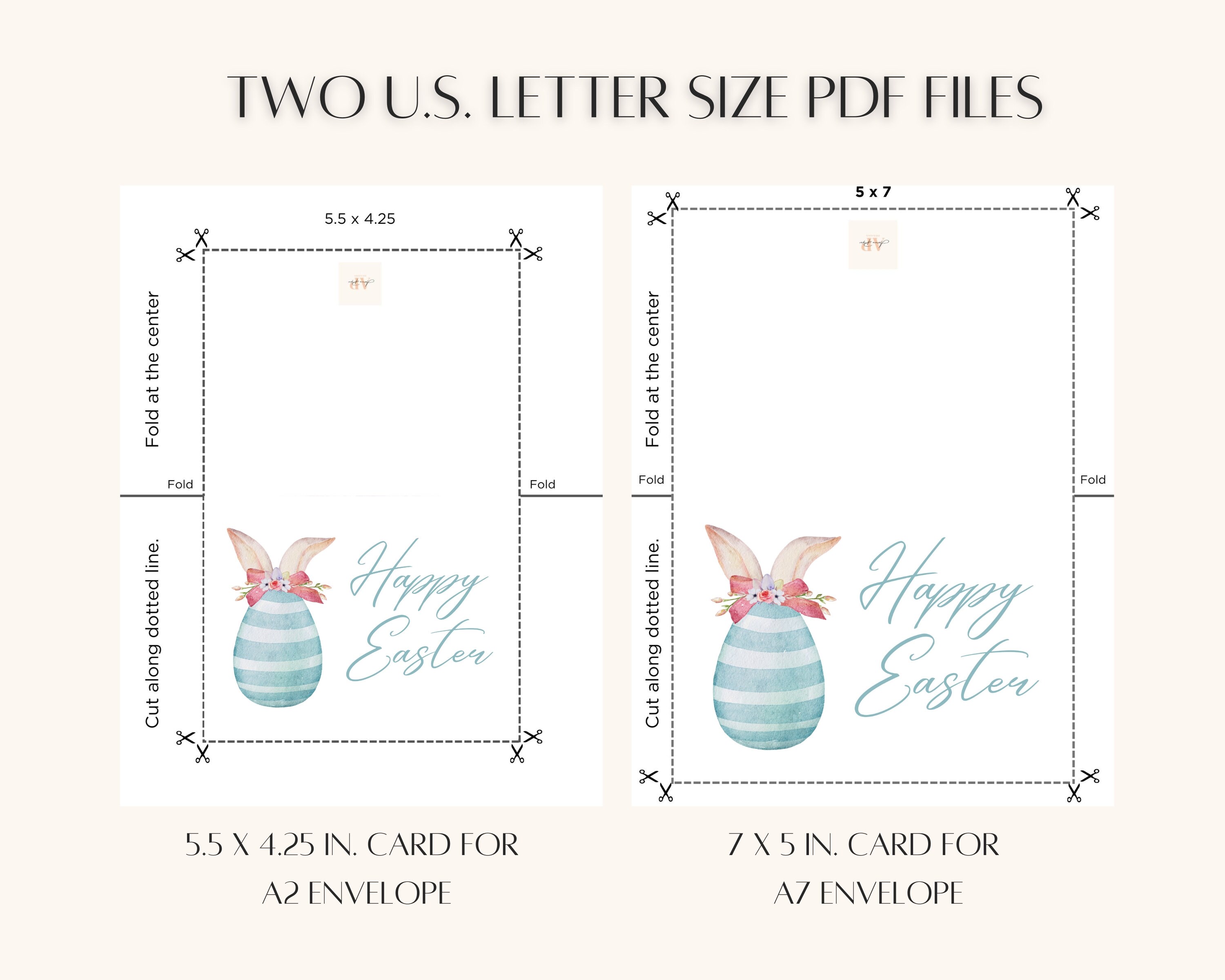 Printable Easter Card, Instant Download PDF, Happy Easter Printable ...