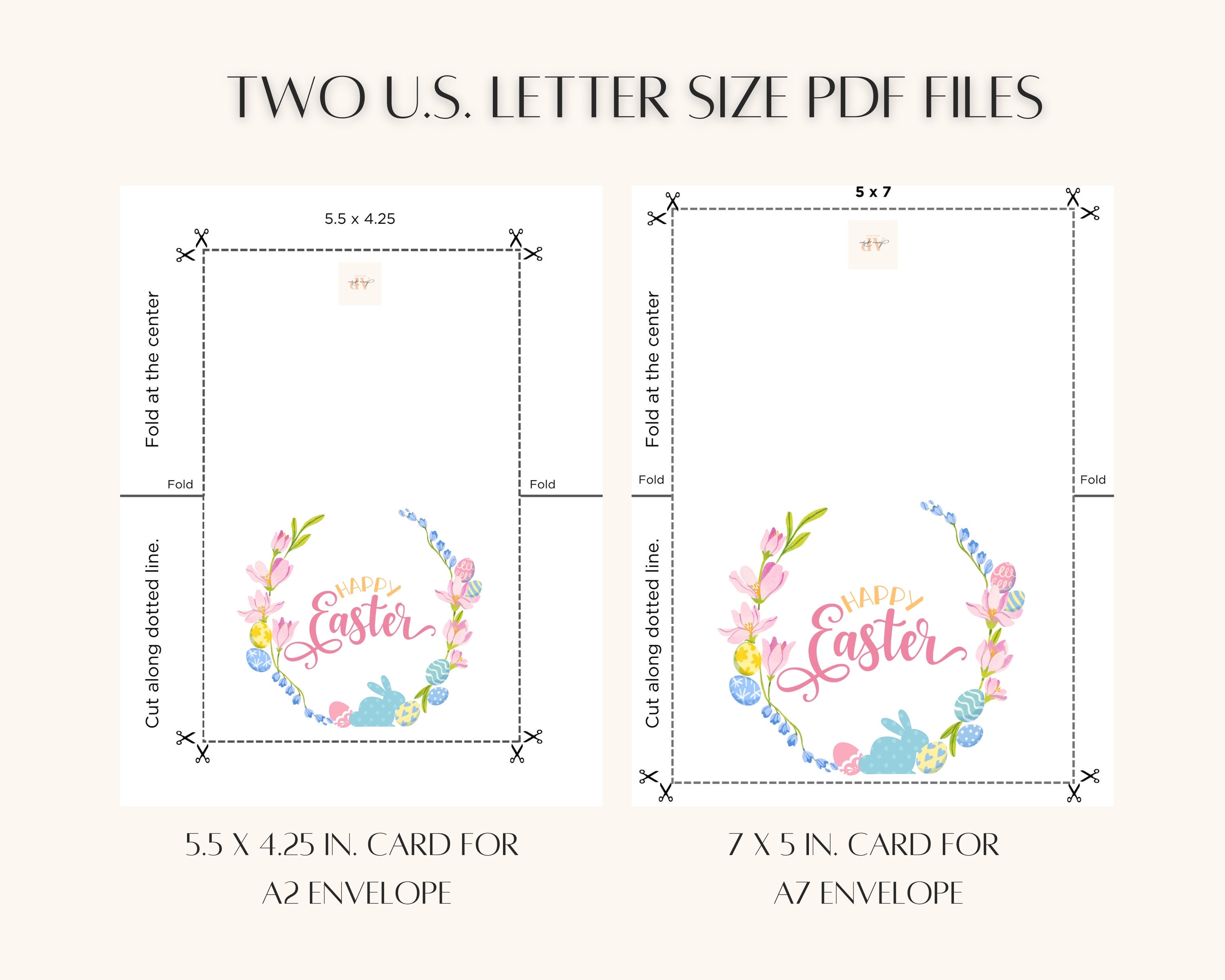Printable Easter Card, Instant Download PDF, Happy Easter Printable ...