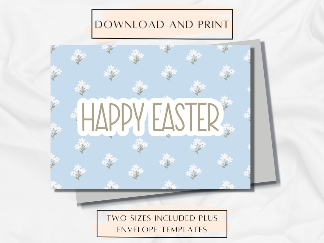 Printable Easter Card, Instant Download PDF, Happy Easter Printable ...