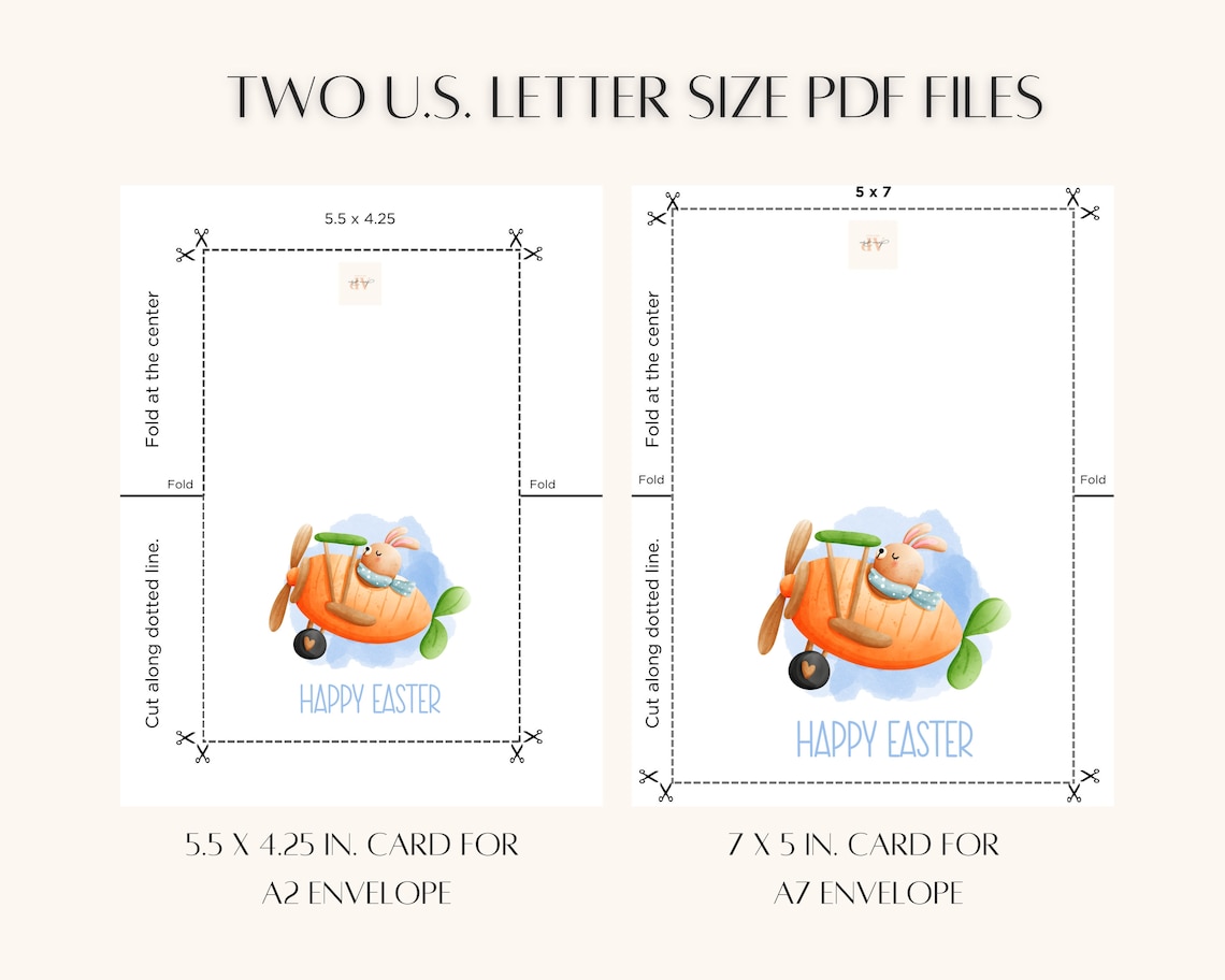 Easter Printable Card, Instant Download PDF, Printable Card and ...