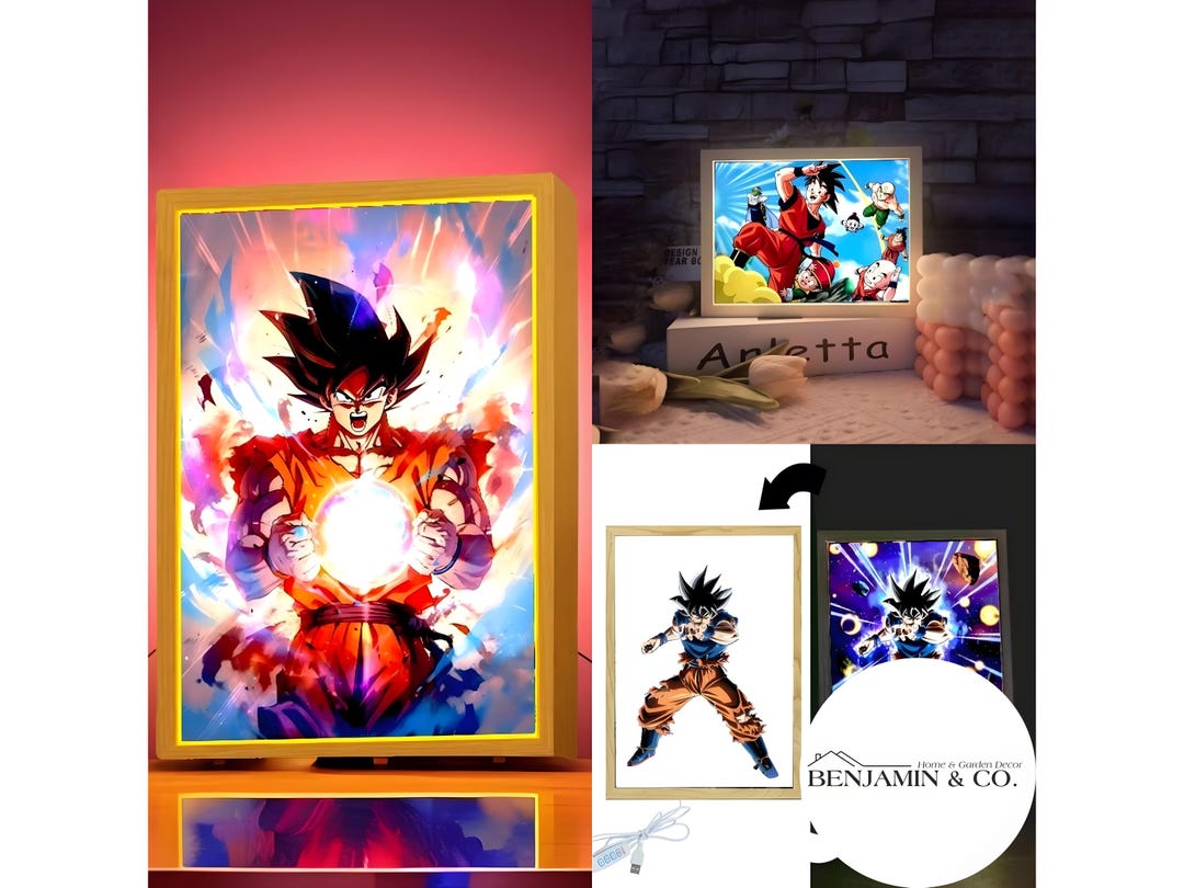 Dragon Ball Z LED Wall Lamp Goku Ultra Instinct, Saiyan Power Art Light ...