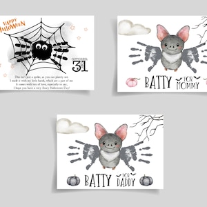 Halloween Handprint Art Bundle, Printable Handprint Crafts, Ghost ...