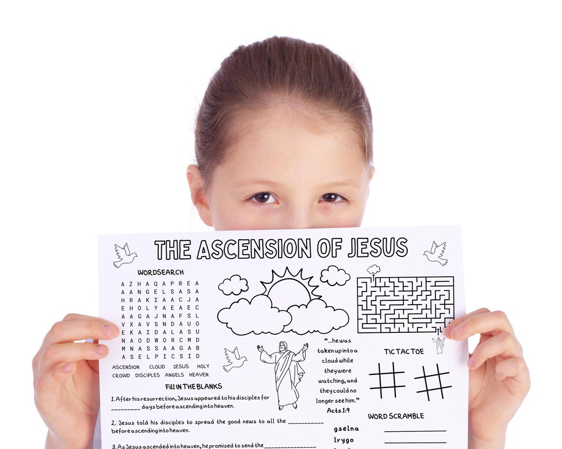 Ascension of Jesus Activity Placemat, Ascension Day Coloring Page for ...