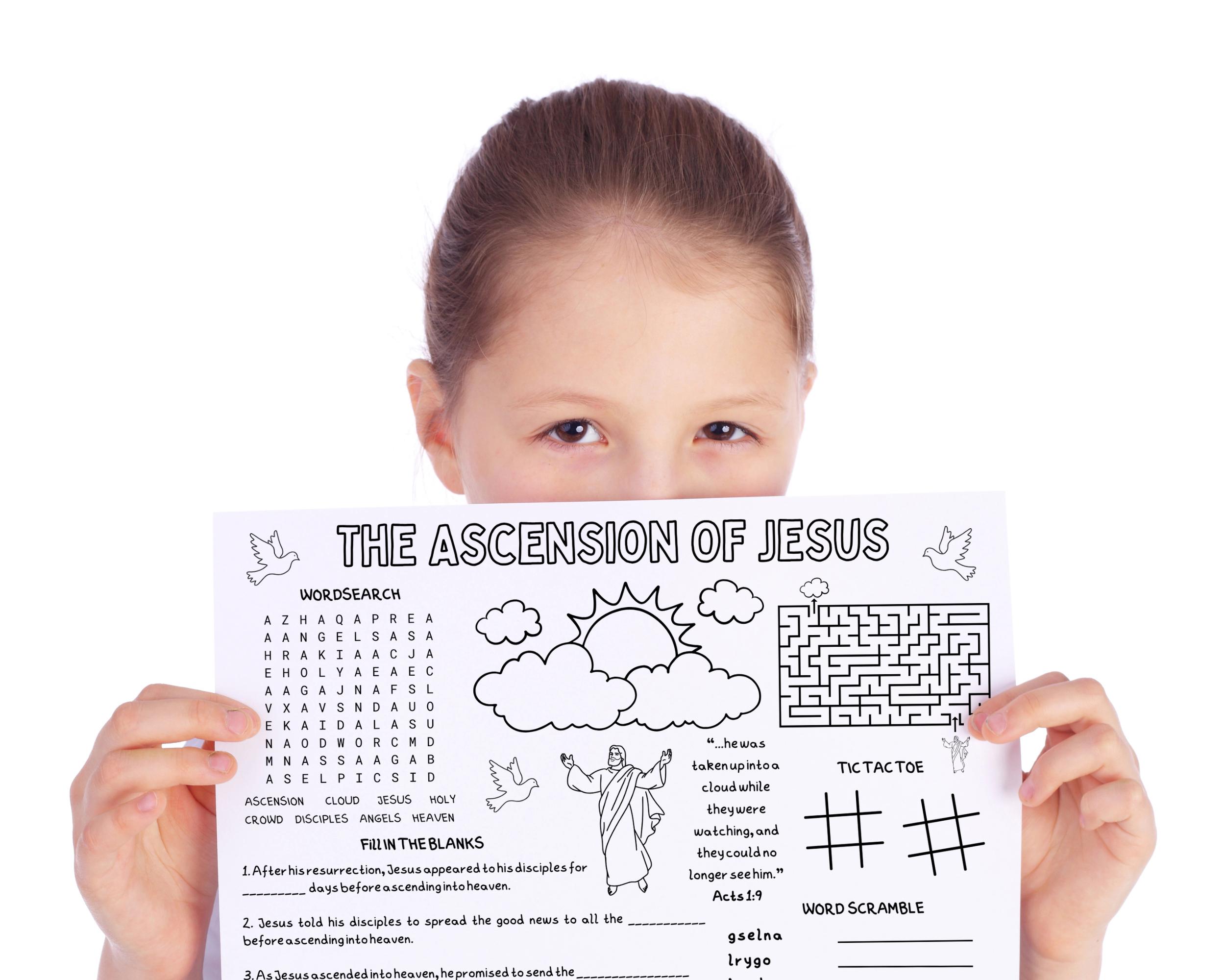 Ascension of Jesus Activity Placemat, Ascension Day Coloring Page for ...