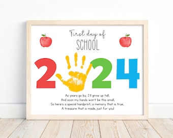 First Day of School Handprint Art, 1st Day Memory Keepsake ...