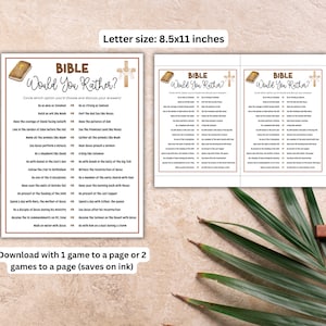 Bible Would You Rather Game, Bible Game for Kids and Adults, Youth ...