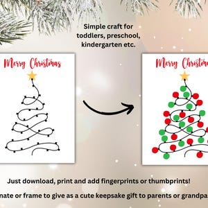 Christmas Lights Fingerprint Art, Handprint Art, Kids Toddlers Craft ...