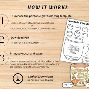 Gratitude Mug Bible Craft Printable, Thanksgiving Craft for Kids ...