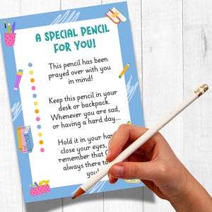 Pencil Blessing Back to School, Pencil Gift Tag Printable, Pencil ...