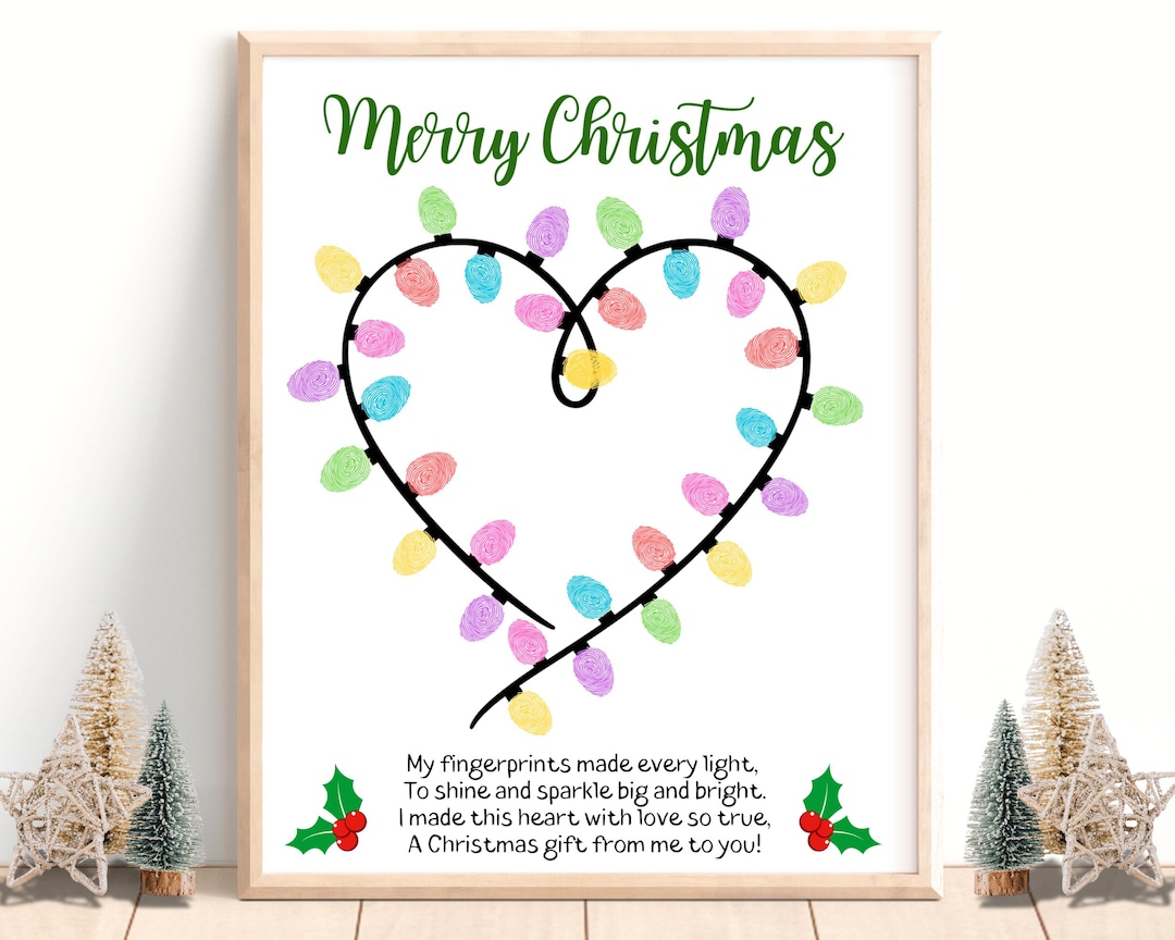 Christmas Fingerprint Art, Handprint Christmas Lights Craft, Daycare ...