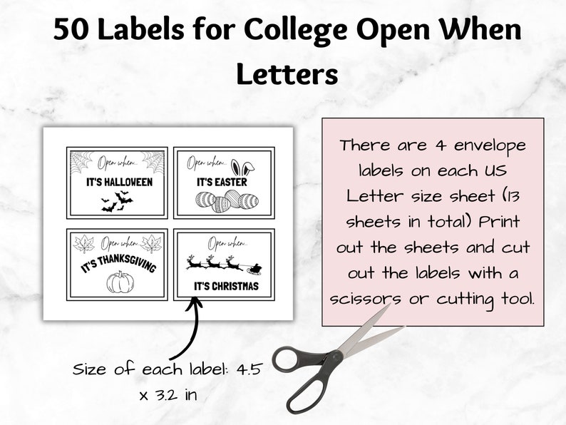 Open When Envelopes for College Students, Printable, Open When ...