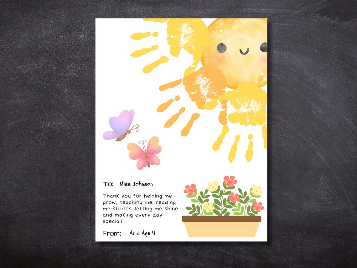 Teacher Appreciation Handprint Art Printable, Teacher Appreciation Week ...