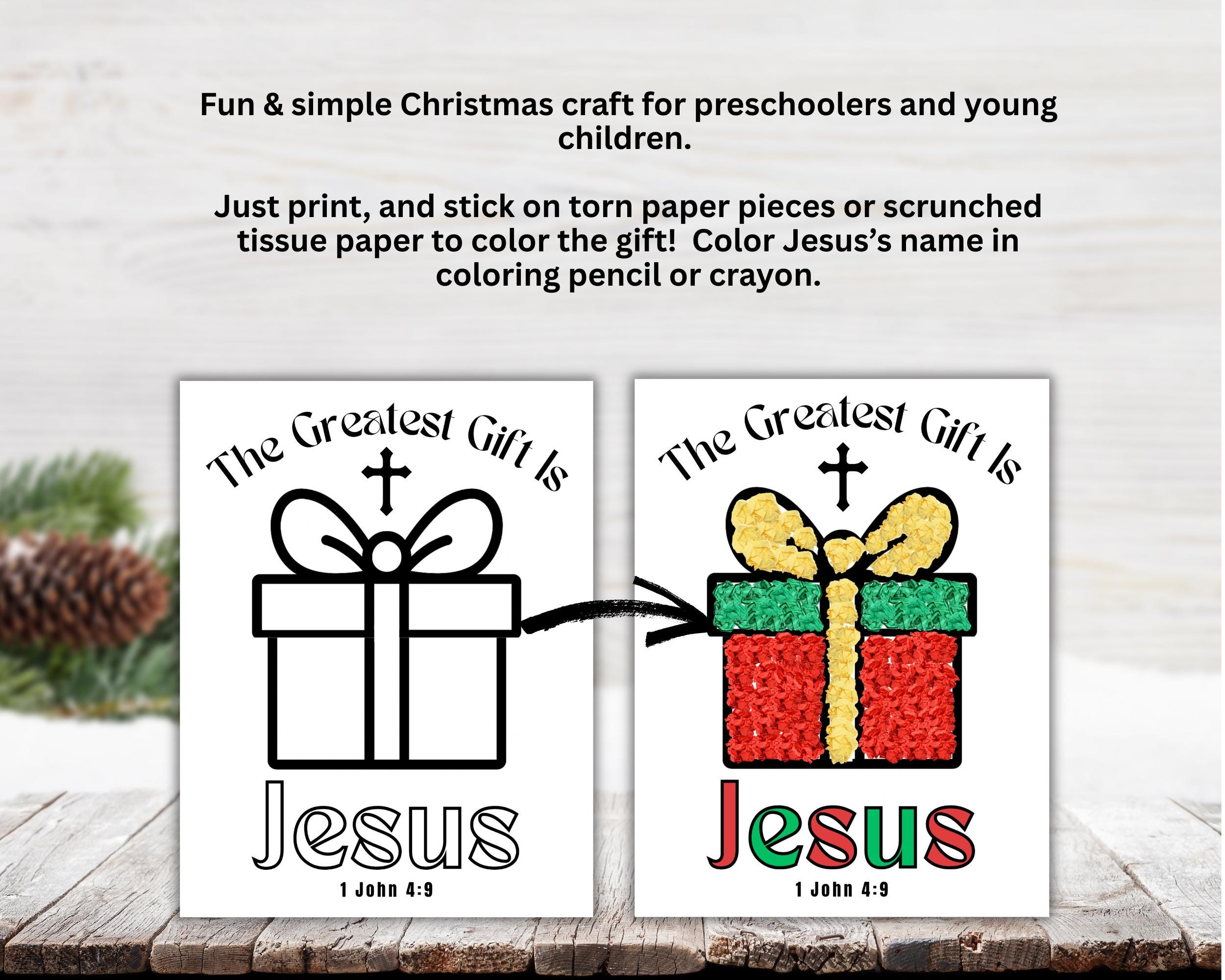 Christmas Gift Tissue Paper Craft, Christmas Bible Craft, Printable ...