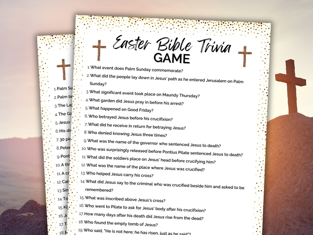 Easter Story Bible Trivia Questions for Kids, Printable Trivia Game ...