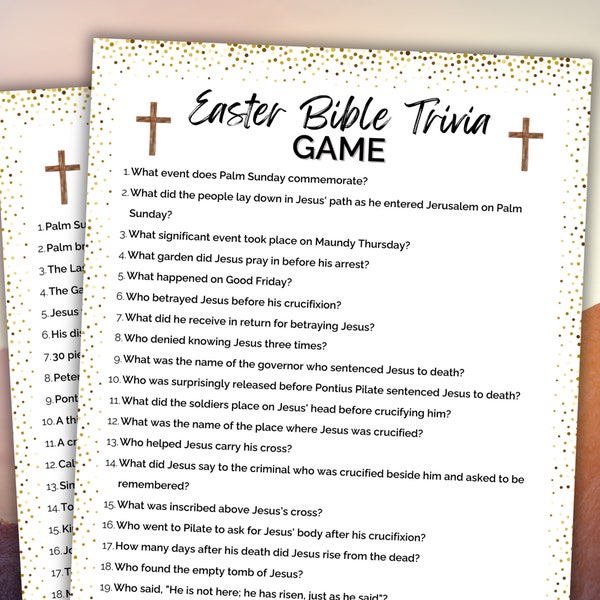 Bible Trivia Printable - Etsy