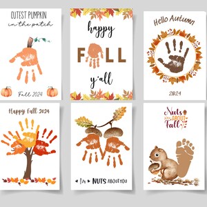 Fall Handprint Art Bundle, Fall Handprint Craft, Printable, Autumn ...