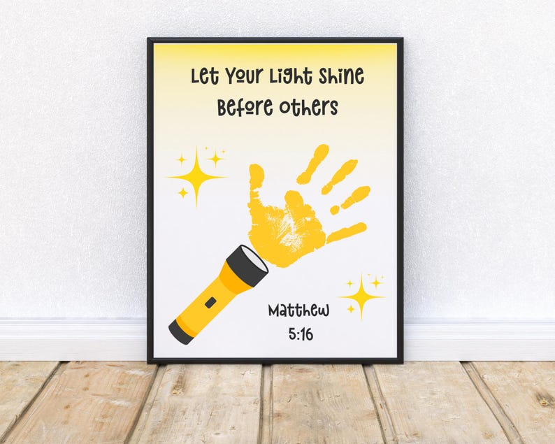 Let Your Light Shine Handprint Art, Matthew 5:16, Halloween Bible Craft ...