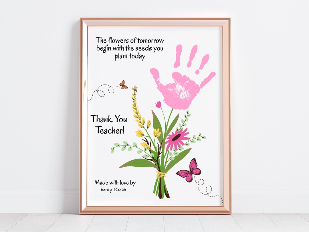 Teacher Appreciation Handprint Art Printable, Teacher Appreciation Week ...