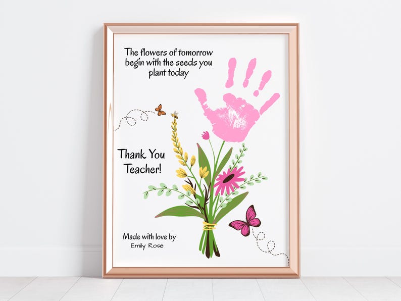 Teacher Appreciation Handprint Art Printable, Teacher Appreciation Week ...