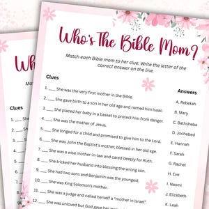 Moms of the Bible Game, Biblical Mother's Day Game, Bible Game Kids ...